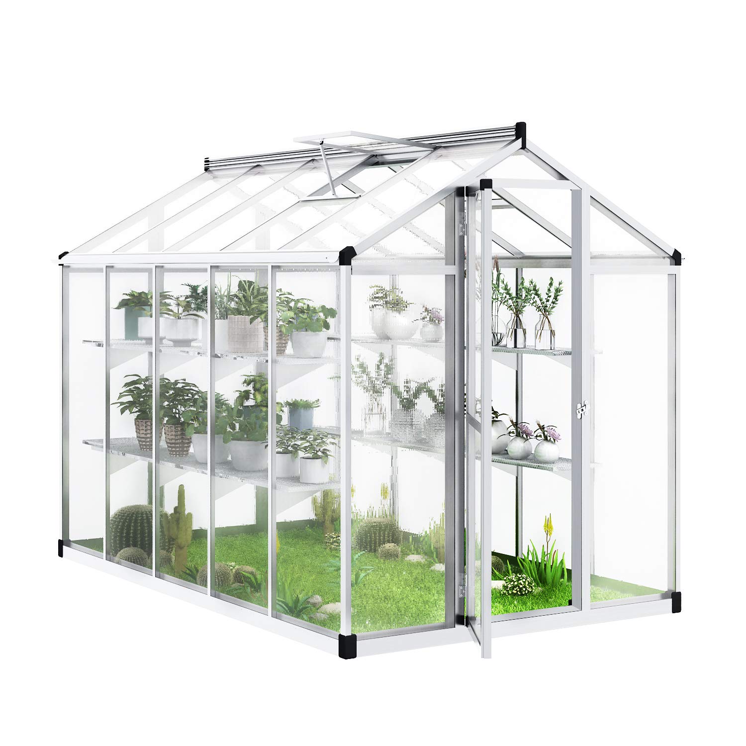 fam famgizmo Aluminium Gewächshaus 11,73 m³ Alu Gartenhaus Treibhaus ...