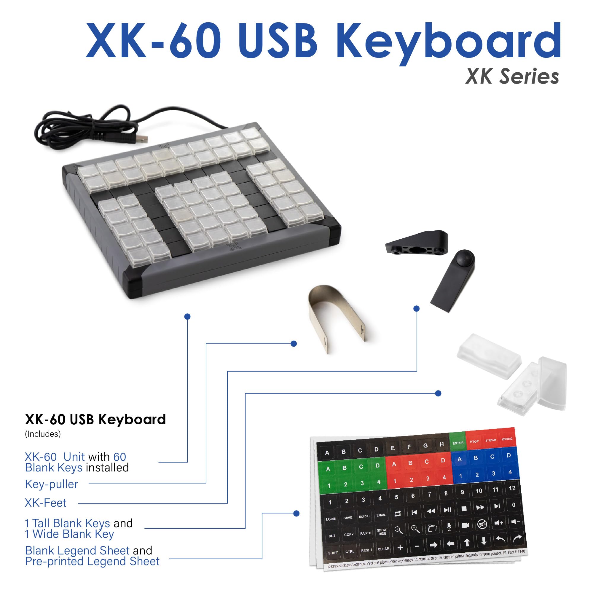X-keys USB Programmable Keypads And Keyboards (60 Key, XK-60) on ...