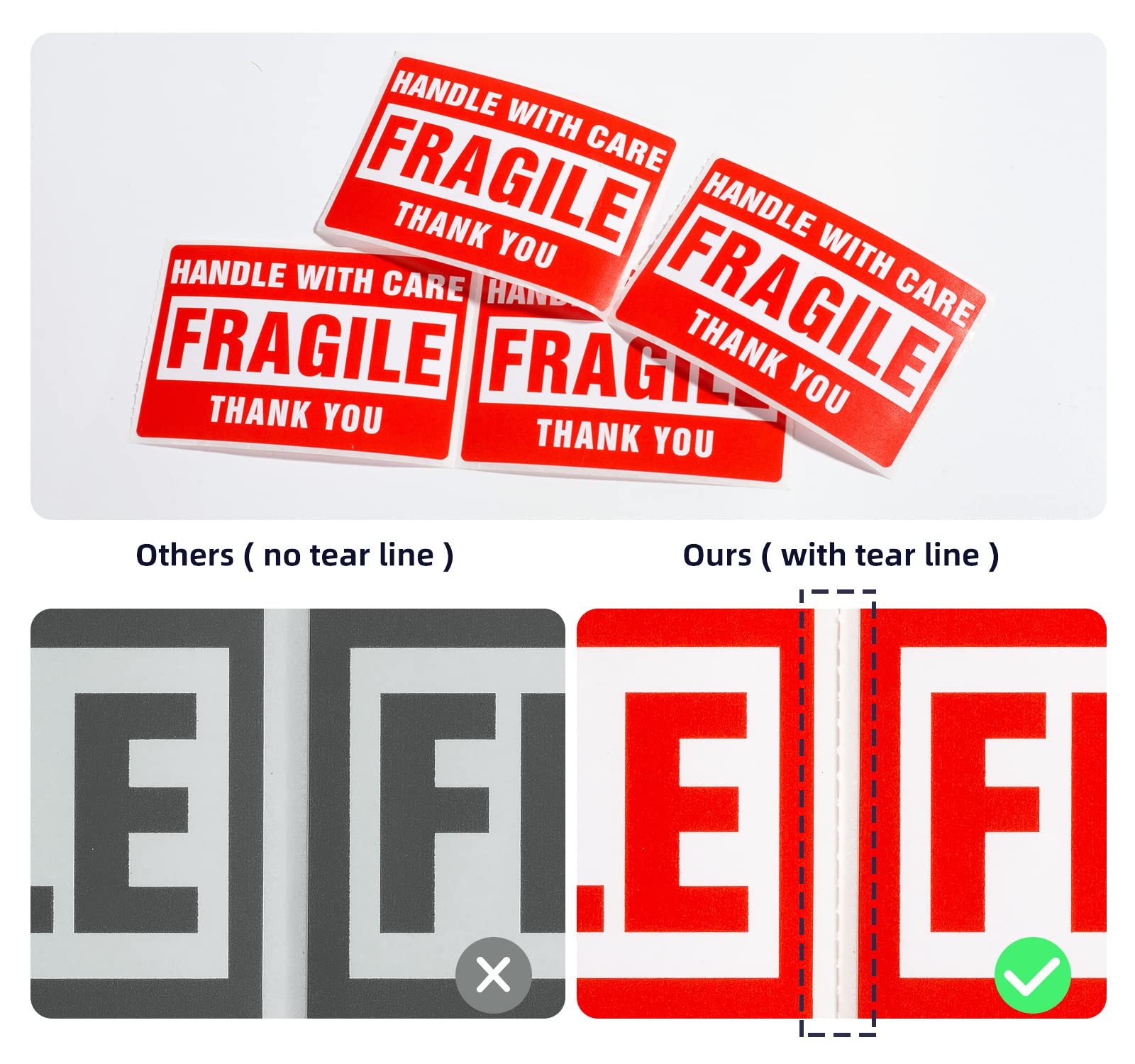 Mua LuckyGuard 3 x 2 Inch Handle with Care 500 Fragile Stickers for ...