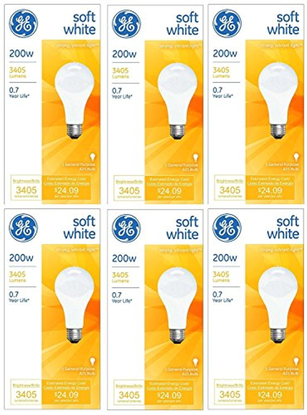 Light Bulbs NEW GE 11585 12 A21 Incandescent Soft White Light Bulb 200 ...
