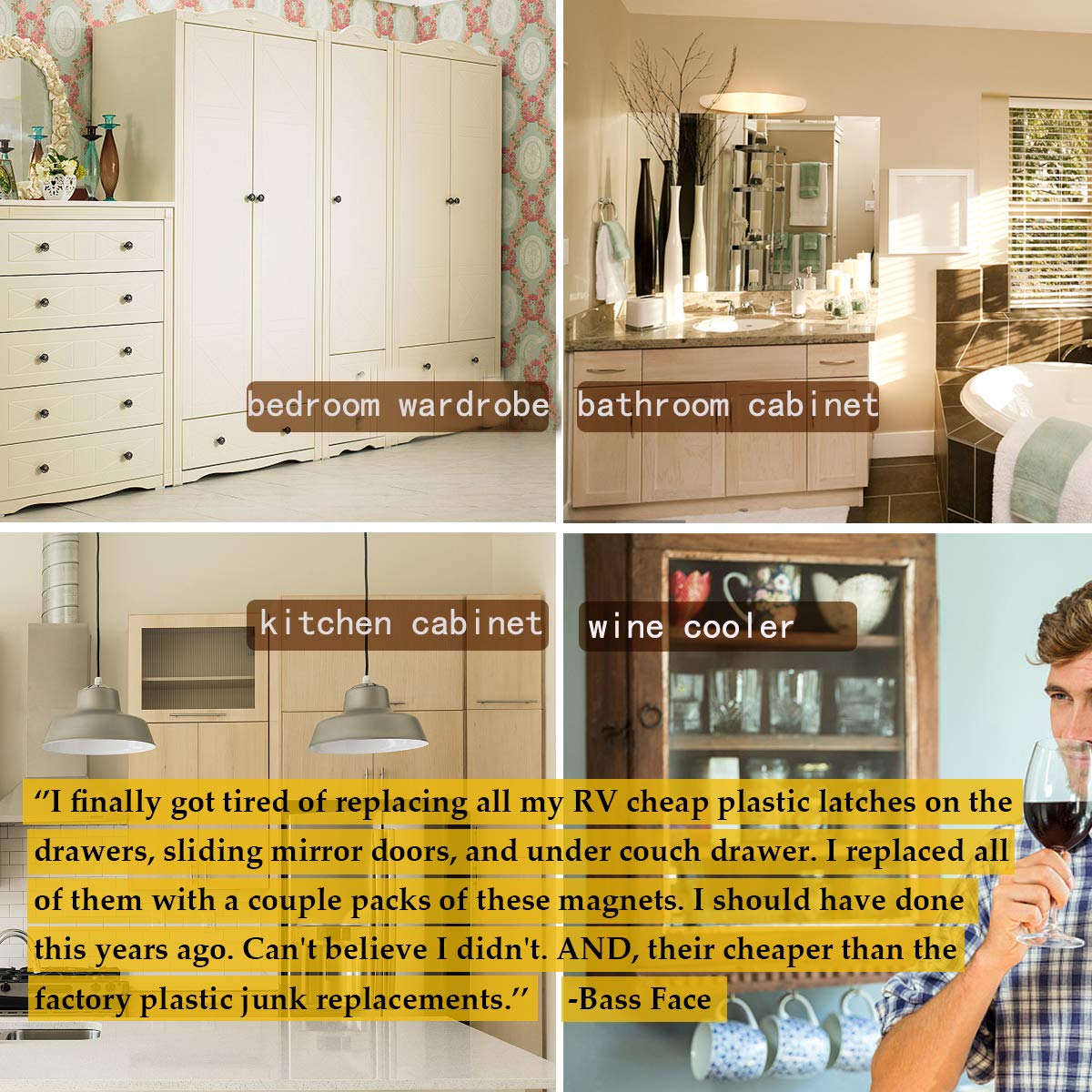 Ferramenta Push Pull per Ante Jiayi 2 Pezzi Apertura a Pressione Ante ...