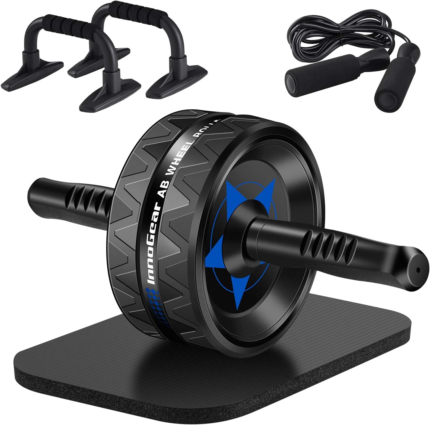 InnoGear 5-in-1 Home Gym Set, Ab Roller Wheel, Adjustable Skipping ...