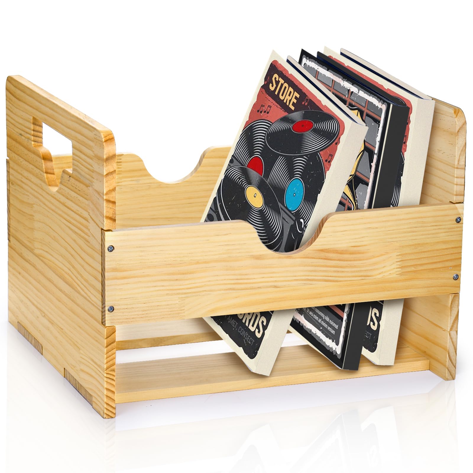 Mua Vinyl Record Storage Crate, Wood Crate Unfinished, Wooden Record ...
