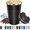 Amazon.com: Coffee Travel Mug 12oz Insulated Coffee Mug with Lid ...