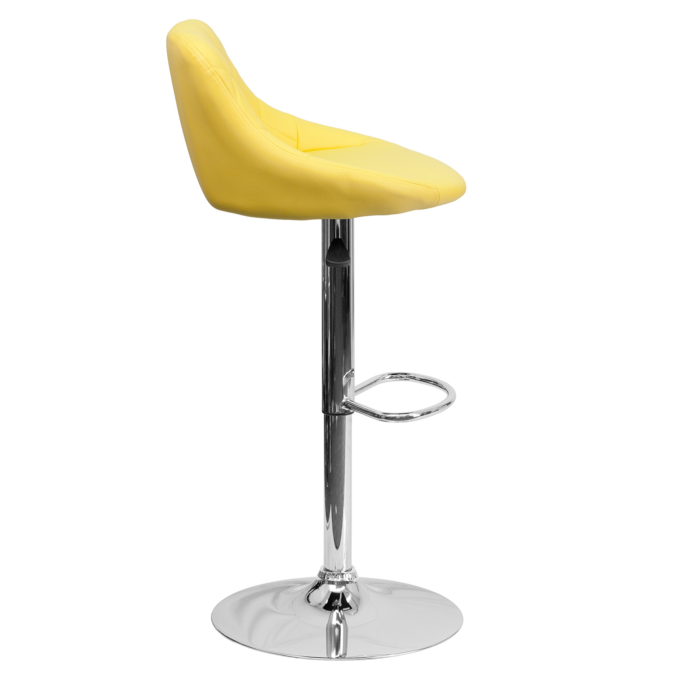 Flash Furniture Contemporary Yellow Vinyl Bucket Seat Adjustable Height ...