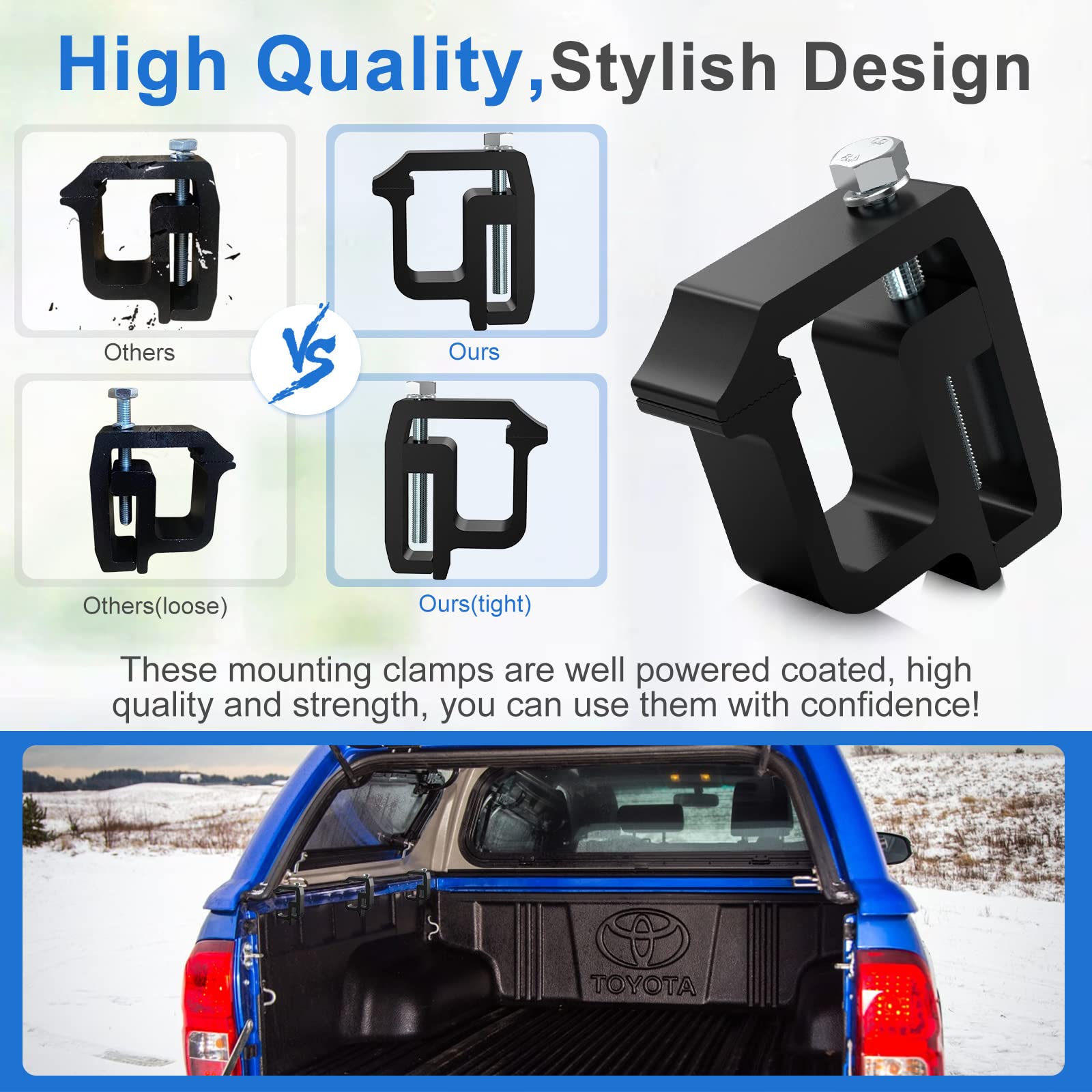 Mua moveland Truck Cap Mounting Clamps - Heavy Duty Camper Shell Clamps ...