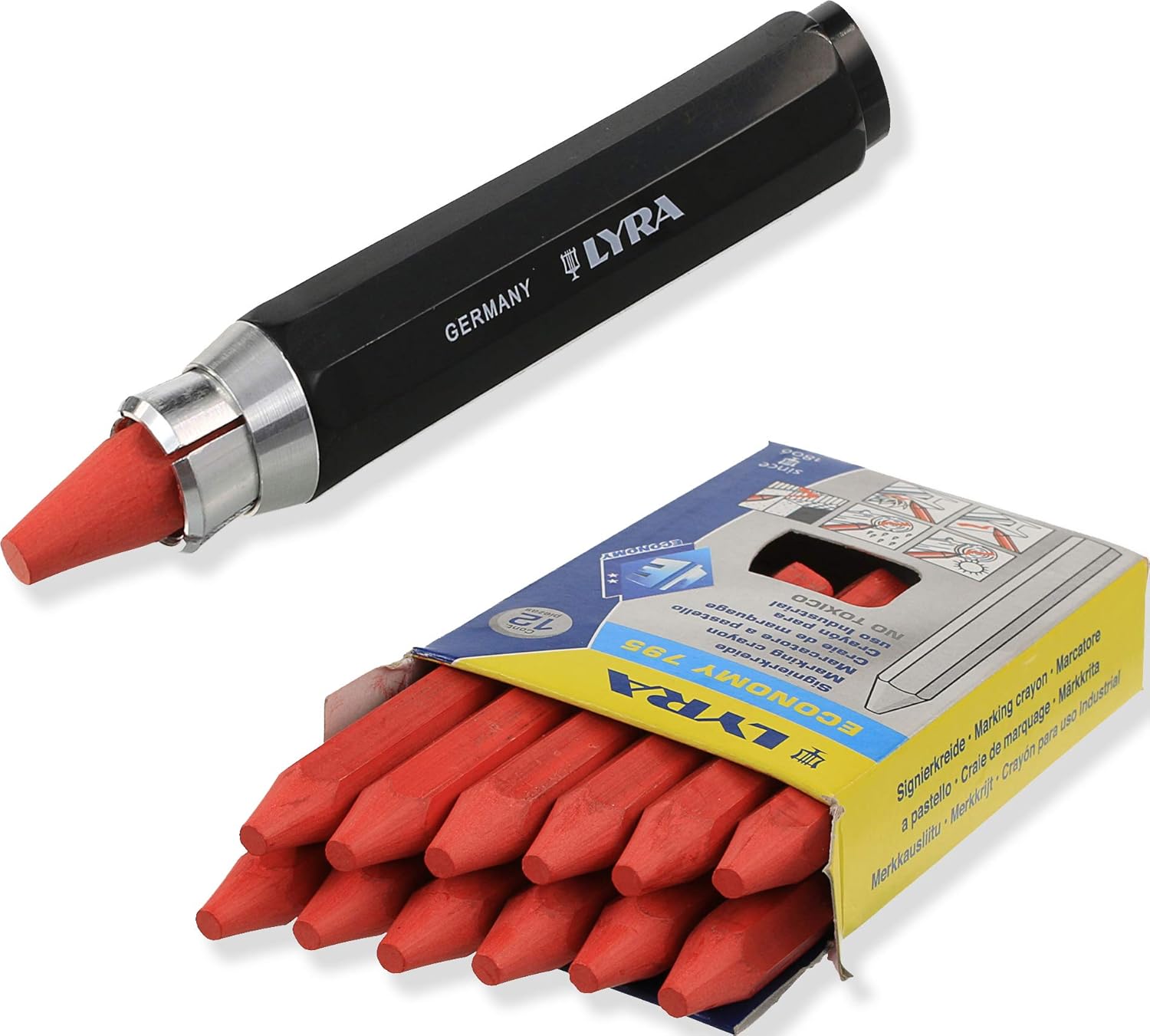 Lyra Profi Markierkreide mit Kreidehalter - Signierkreide für Holz ...