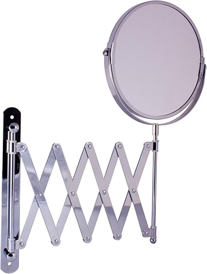 Extending wall round mirror chrome 3 X plus magnification shaving ...