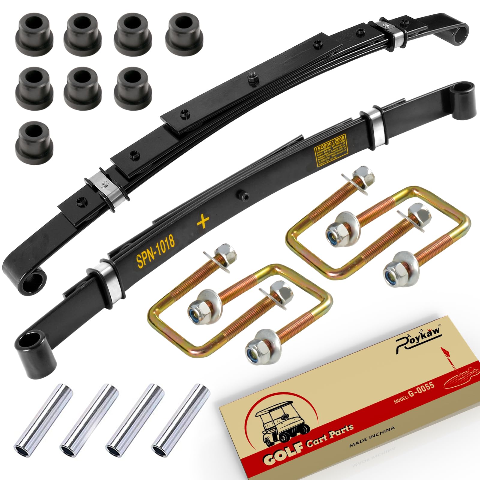 Roykaw Rear Heavy Duty Leaf Spring Kit for EZGO TXT 1994-Up Golf Cart ...