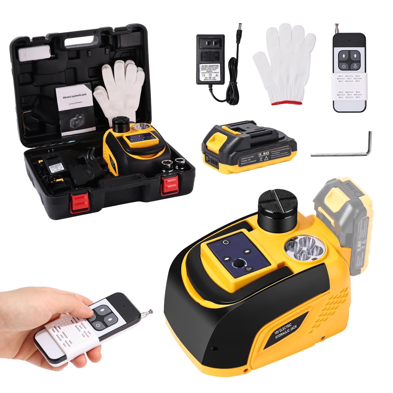 TYAYT Electric Car Jack 18V 5 Ton Cordless Electric Car Hydraulic Jack ...