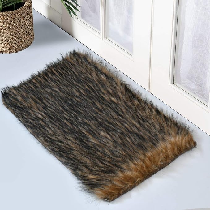 Buy A. S. trading Super Soft Faux Shaggy Door Mat, Ultra Soft, Faux ...