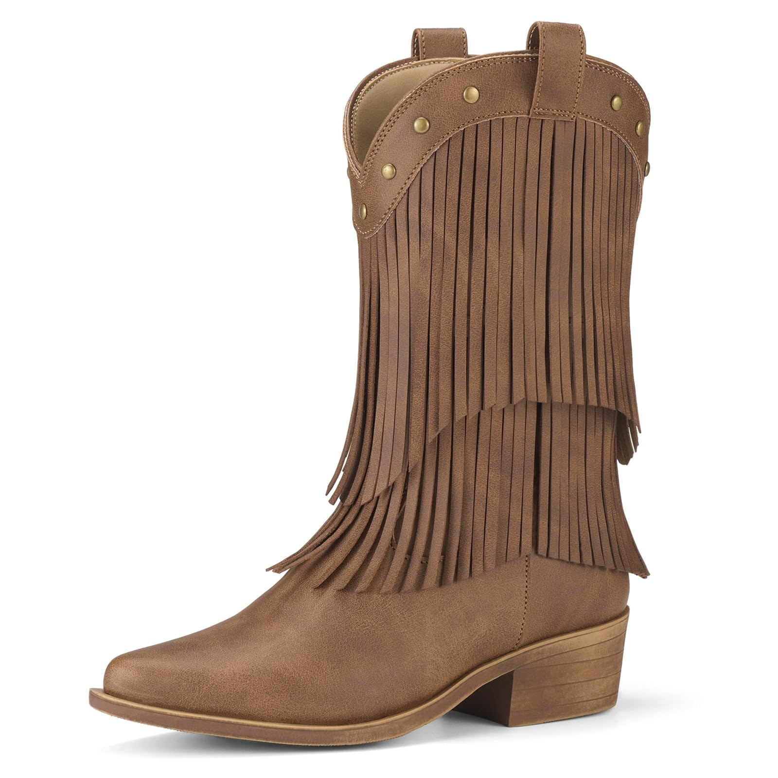 Rollda Girls Cowboy Boots with Tassel, Fringe Cowgirl Boots, Snip Toe ...