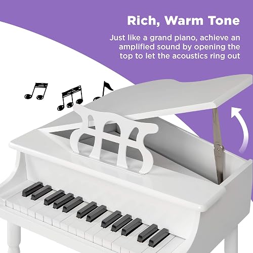 30 Key Children's Piano With Bench Kids Wooden 30-Key Grand Piano ...