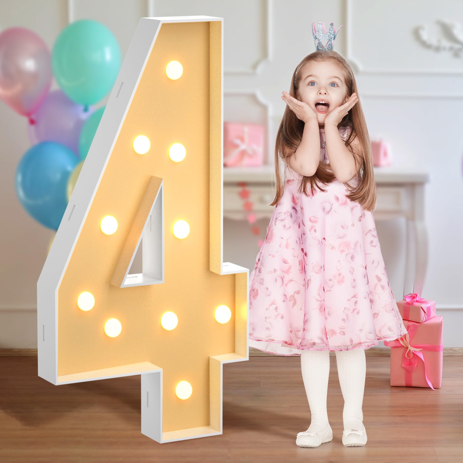 Mua TROERBVY 4FT Marquee Light up Numbers, [Quick Assembly] Large ...