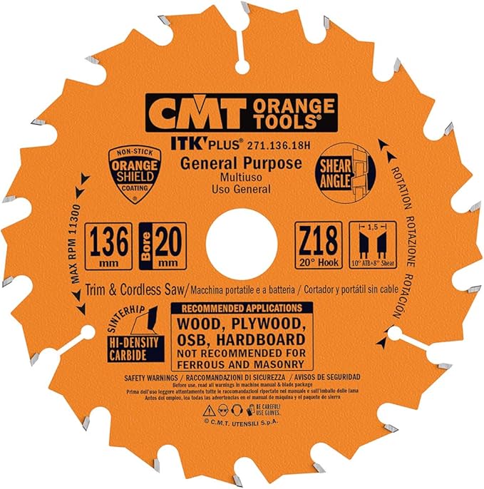 CMT Orange Tools 271.136.18h (Ultra ITK) Kreissägeblatt 160 x 1.5 x 20 ...