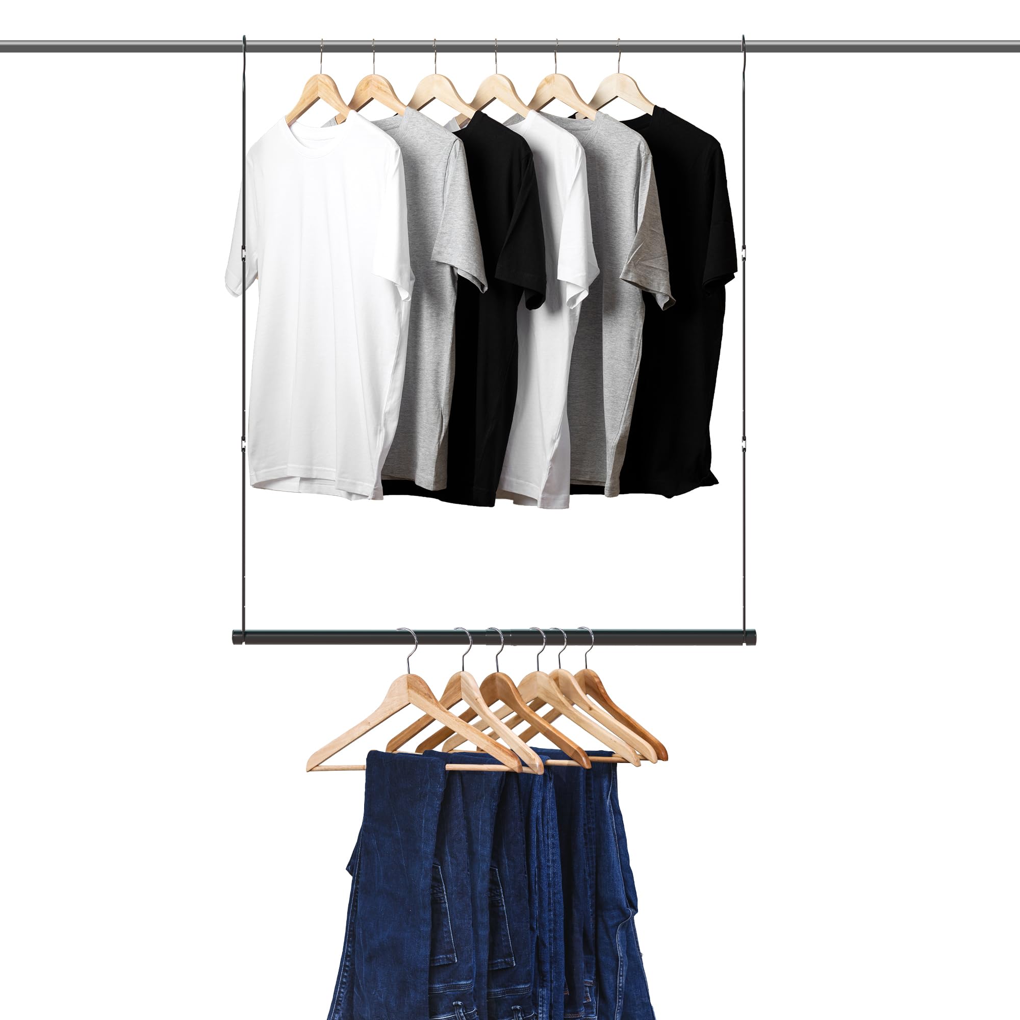 STORAGEIDEAS Hanging Closet Rod, 17-29In Adjustable Width and Up to ...