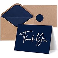 Amazon.com : 100 Navy Blue Thank You Cards with Envelopes - Classy ...