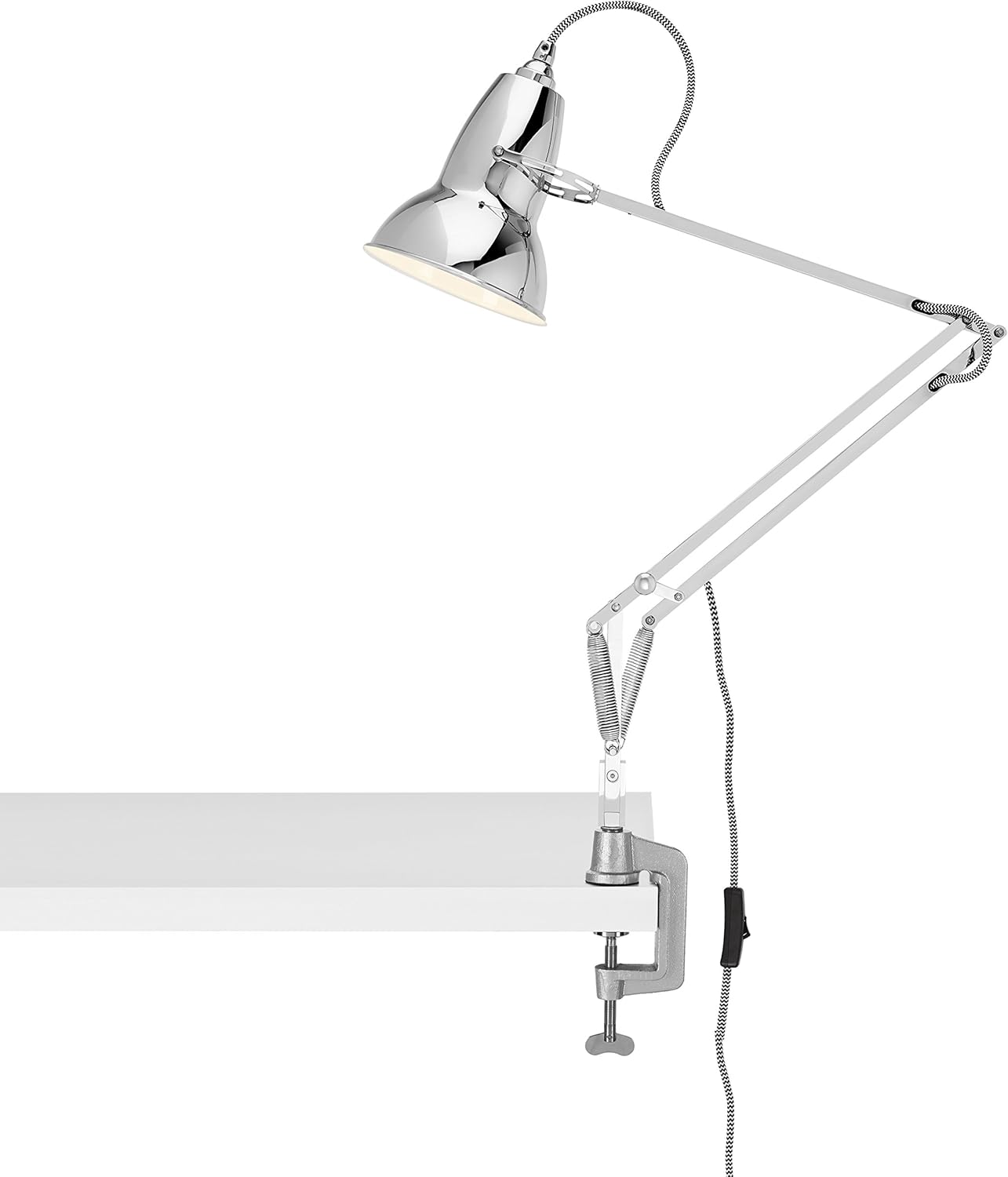 Anglepoise Original 1227 Desk Lamp with Desk Clamp, Bright Chrome ...