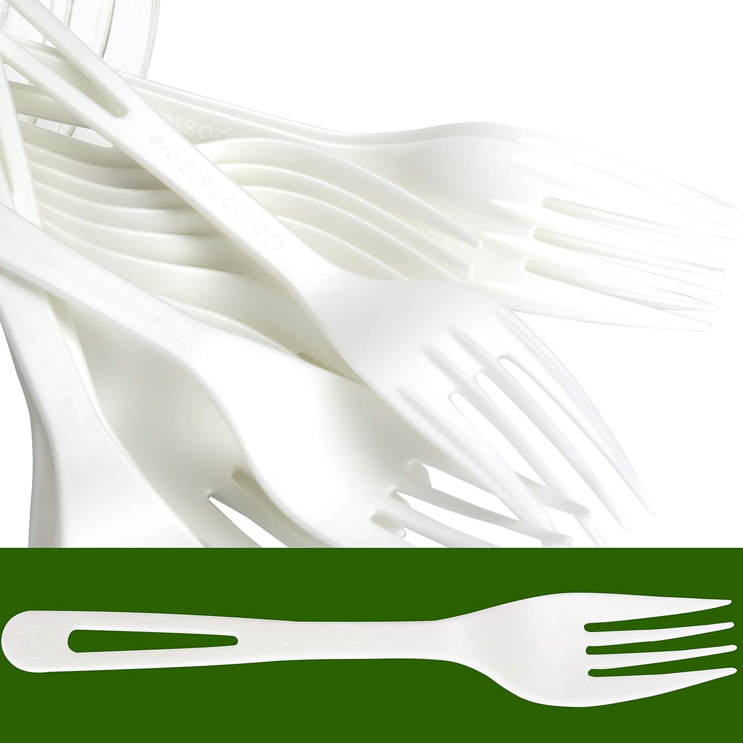 Amazon.com: Biodegradable Forks Made From Non-GMO Plant-Based Plastic ...