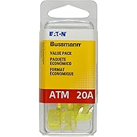 Amazon.com: Bussmann (VP/ATM-20-RP) Yellow 20 Amp Fast Acting ATM Mini Fuse, (Pack of 25 ...
