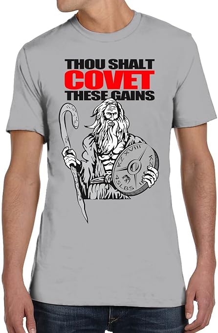 Bro Science Men's Thou Shalt Covet These Gains T-Shirt XX-Large Heather ...