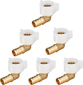 WHK 6 PACKS 1/2 Inch Pex fittings X 1/2 Female NPT Swivel Elbow Fittings Crimp Adapters-RV Pex ...