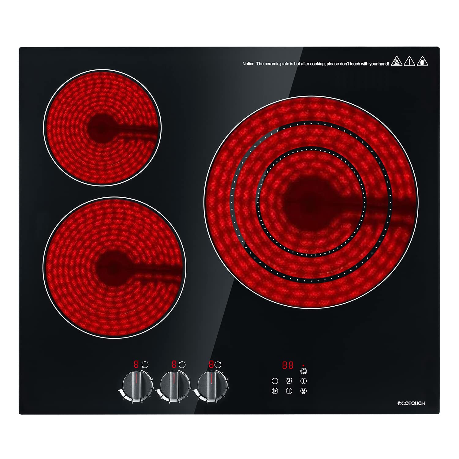Mua Eelectric Cooktop 24 inch, ECOTOUCH 3 Burner Radiant Electric ...