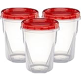 Amazon.com: Elegant Disposables (4 Ounce 10 Pack) Twist cap Containers Clear Bottom With Red Top ...