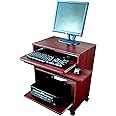 Amazon.com: Narrow Computer Laptop desk w/sliding printer shelf - 24" W ...