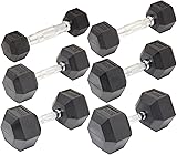 EXTREME FITNESS® Hex Dumbbell Rubber Weight Sets 1KG - 50KG: Amazon.co ...