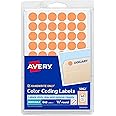 Amazon.com : Avery Color-Coding Removable Labels, 1/2 Inch Round Stickers, Neon Orange, Non ...