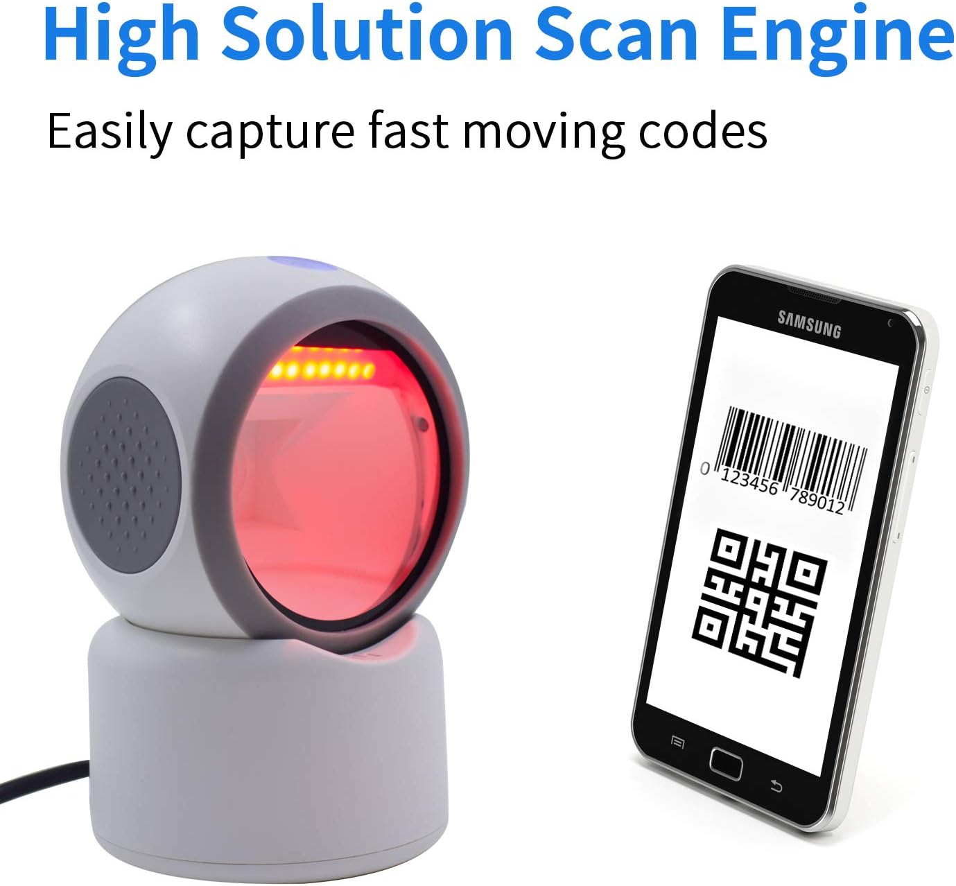 Alacrity 2D 1D Desktop Barcode Scanner,Omnidirectional Hands Free USB ...