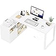 Amazon.com: Homall L Shaped Desk with Drawers&Shelves, 55'' Corner ...