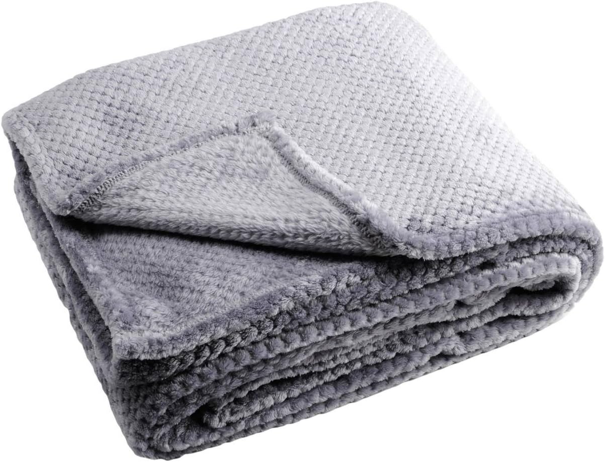 LOVELY CASA Plaid, Polyester, Gris, 170x130 cm: Amazon.fr: Cuisine & Maison