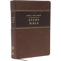 NKJV, Apply the Word Study Bible, Large Print, Leathersoft, Brown, Red Letter: Live in His Steps ...