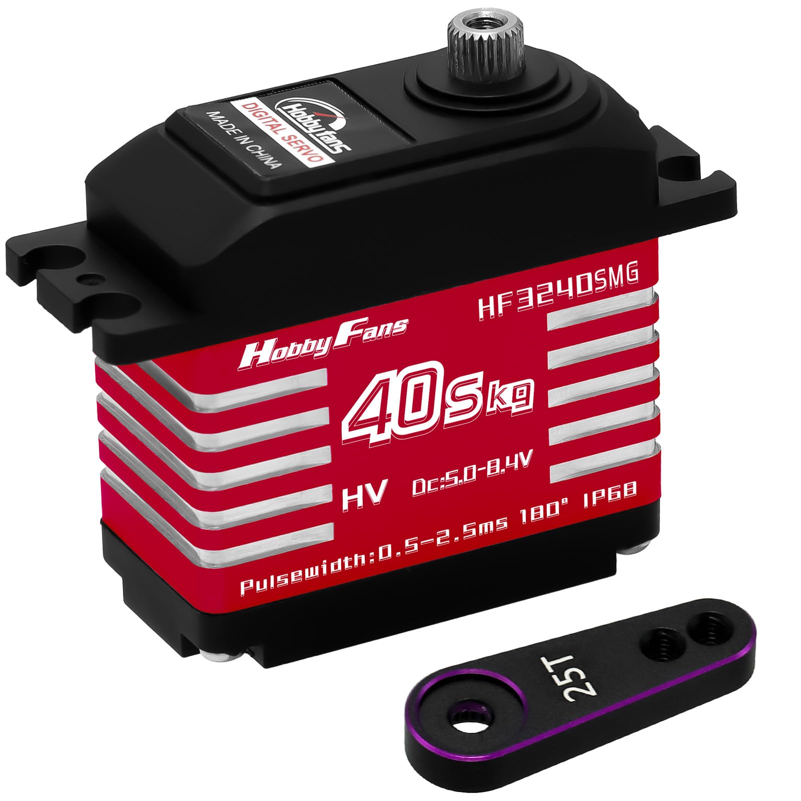 Hobby Fans RC Digital Servo, IP68 Waterproof 40KG Metal Gear Servo High ...