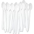 Amazon.com: Extra Long, Sturdy White 8in Premium Sundae Spoons 100ct ...
