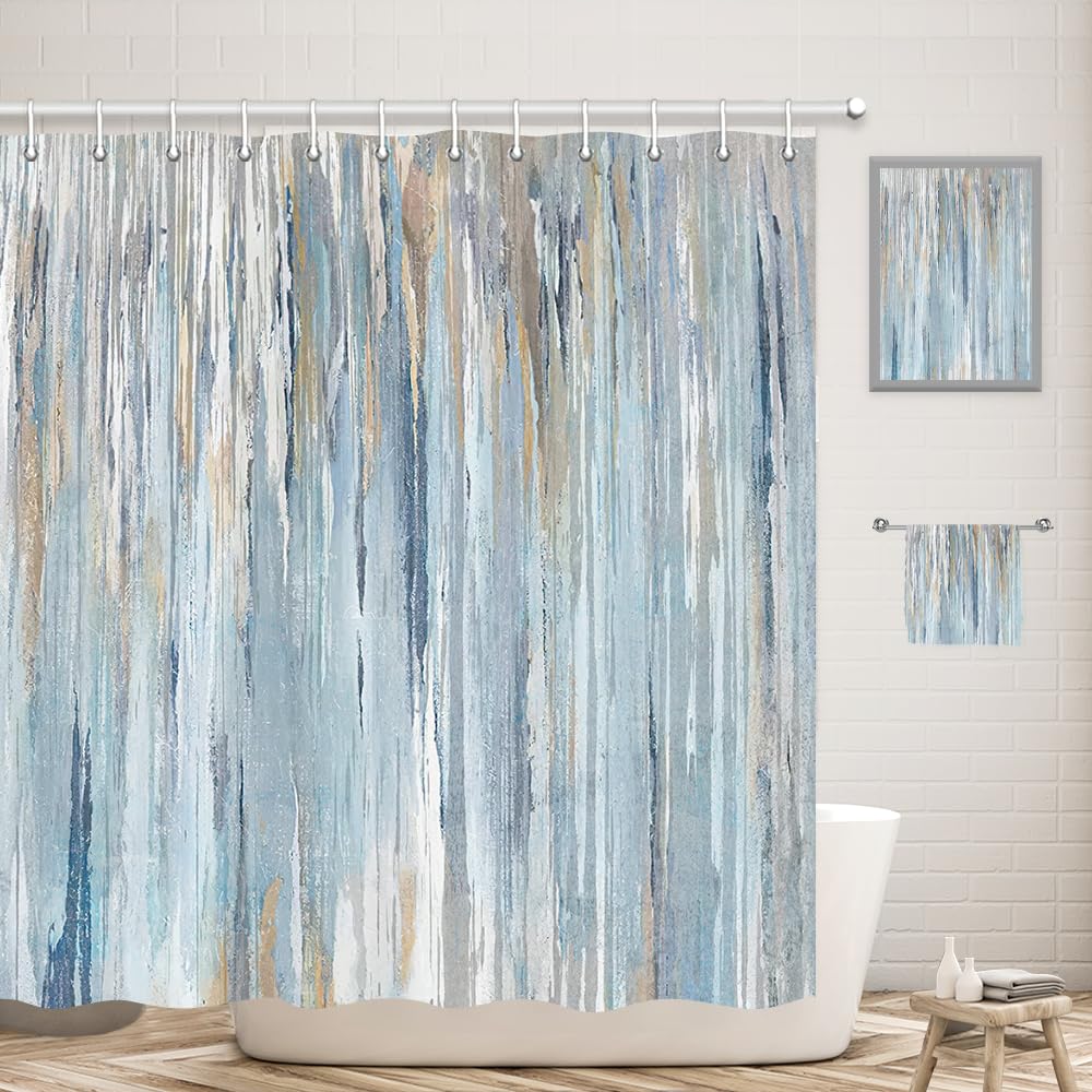 JAWO Abstract Shower Curtain Modern Shower Curtain Sets for Bathroom ...