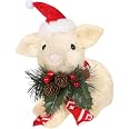 Amazon.com: winemana Christmas Tabletop Decorations, Sisal Pig Figurine ...