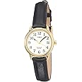 Amazon.com: Timex Women's T2H341 Easy Reader Black Leather Strap Watch ...