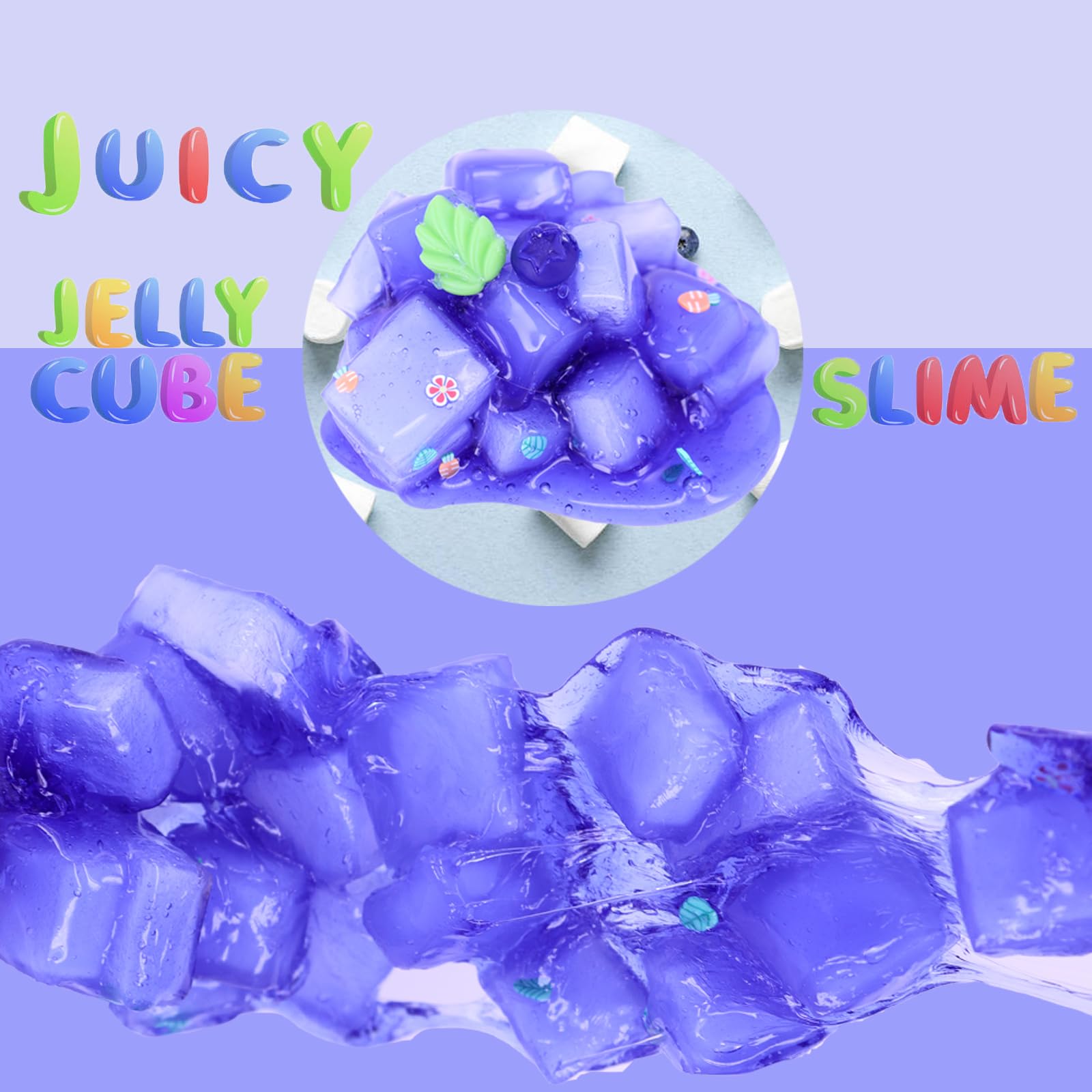 Mua 5 Packs Premade Jelly Cube Glimmer Crunchy Crystal Glue Boba Slime ...