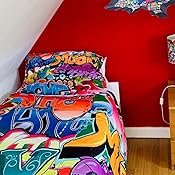 Graffiti Style Bedding Set Kids Hip Hop Theme Comforter Cover for Boys ...