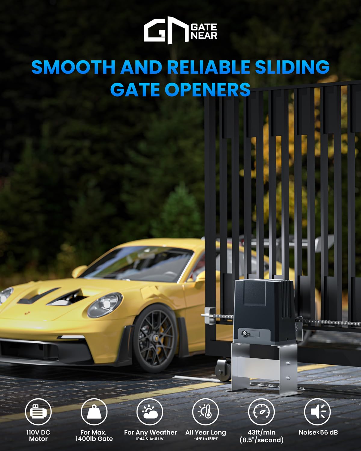 Mua GateNear DC Motor Automatic Sliding Gate Opener up to 1400lb with 2 ...