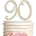 Amazon.com: 90 Cake Topper - Premium Gold Metal - 90th Birthday Party ...