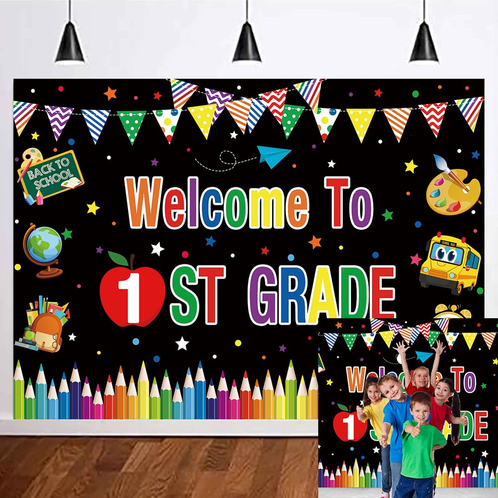 XCKALI Welcome to 1st Grade Backdrop First Grade Back to School Party ...