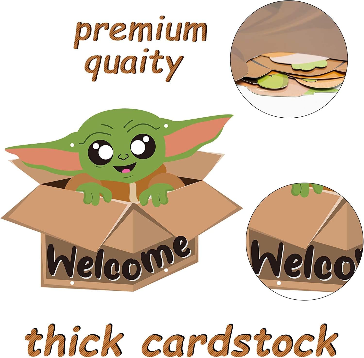 BeYumi Baby Grogu Cutouts Door Sign Porch Sign Hanging Flags Banner for ...