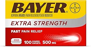 Amazon.com: Bayer Extra Strength Aspirin 500 mg Coated Tablets, Pain ...