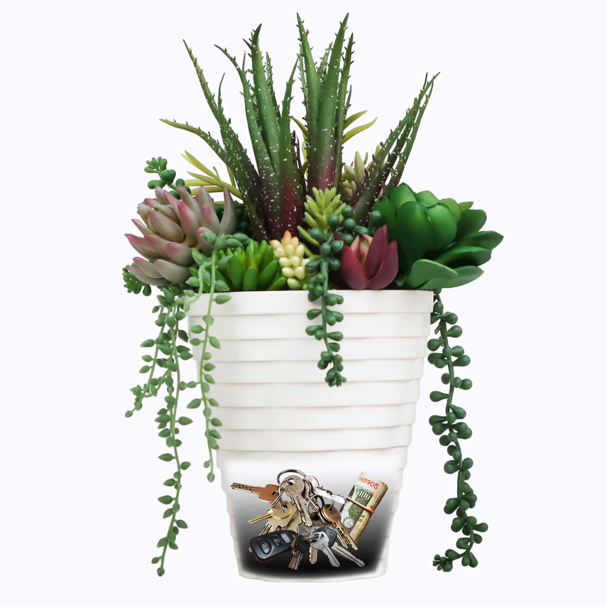 Memeyou Hide A Key Outdoor Flower Pot Diversion Safe Secret Hidden Safe ...