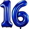 Amazon.com: Navy Blue 16 Balloon Numbers,40 Inch Dark Blue 16 or 61 ...