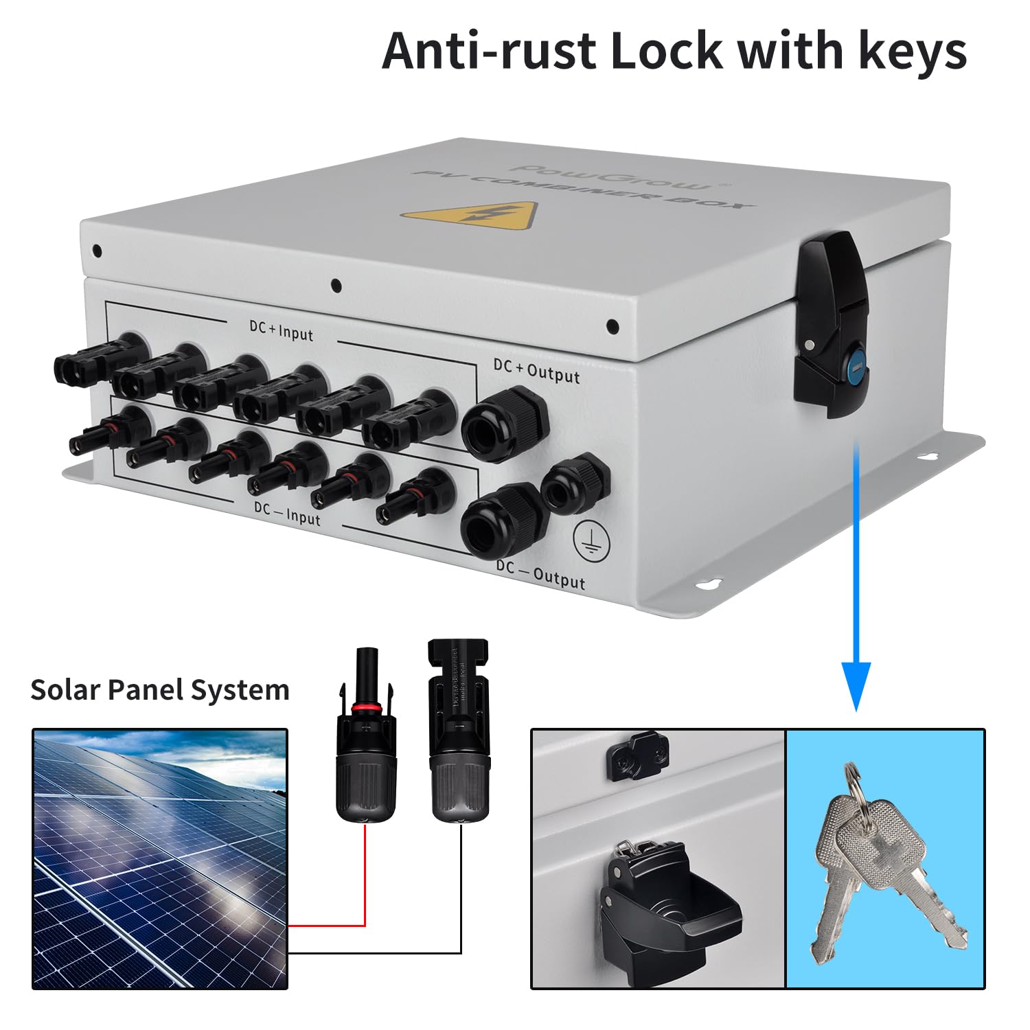 Mua PV Combiner Box, 6 String Solar Combiner Box with 15A Rated Current ...
